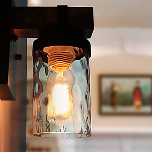 Eumyviv Clear Hammered Glass Lamp Shade Replacement with 1-5/8-Inch Fitter Opening, Water Ripple Glass Lampshade Accessory for Lighting Fixture(3 Packs) A00067