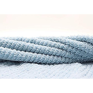 HYBIHYBI Face Towels 100% Cotton Loop Towel with Hanging Ring, Thick Super Absorbent Skincare Washcloths for Bath,Hand,Face,Spa and Gym 13.7 x 30.7 inches(2 Pack) (Light Blue)