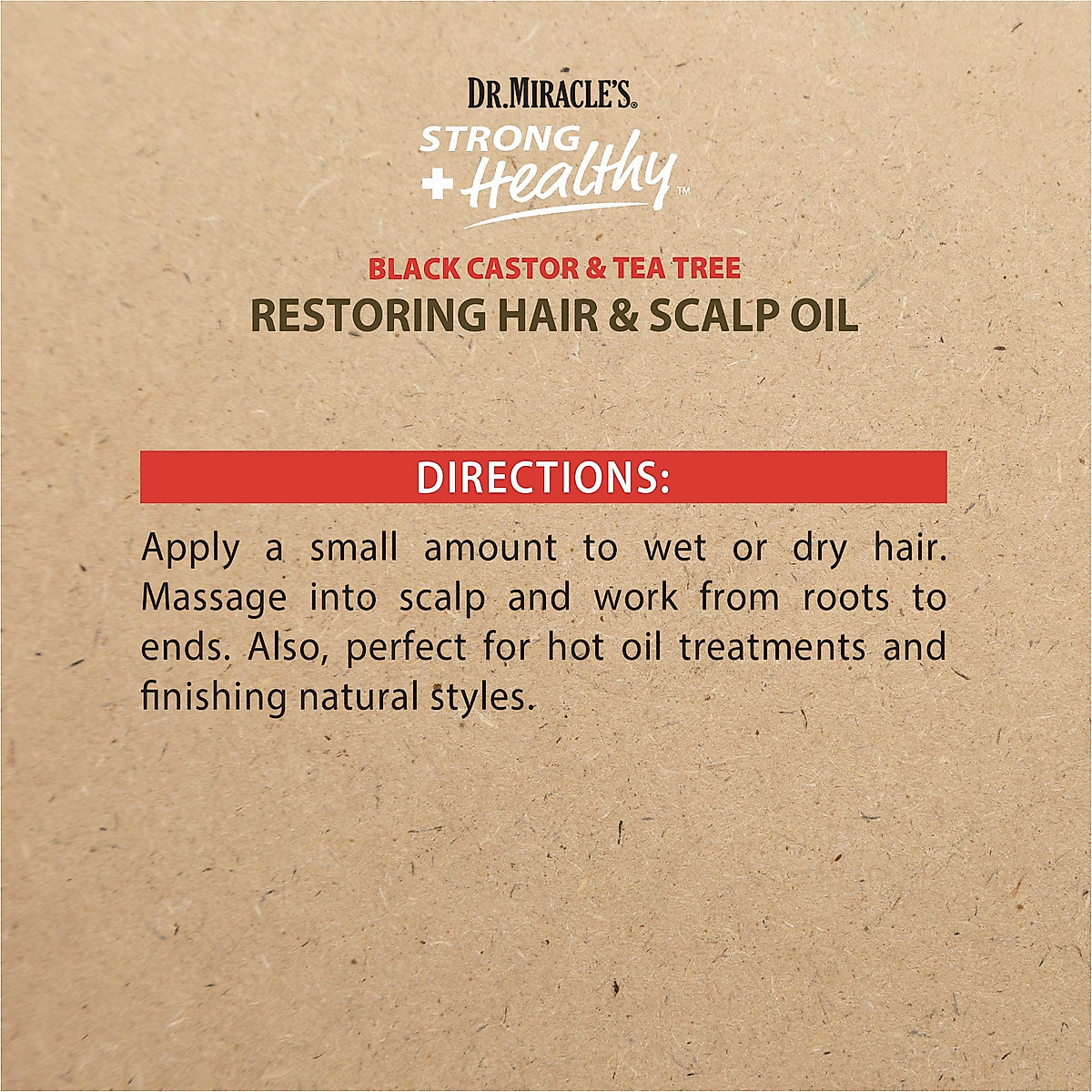 Dr. Miracle's Strong & Healthy Restoring Oil with Black Castor Oil, Tea Tree Oil, and Mango Butter for 2x Moisture - 4oz