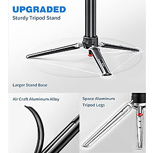 Webcam Tripod Stand, Nycetek Adjustable Sturdy Desk Tripod for Logitech Webcam C920 Brio and Other Webcam with 1/4" Thread, Aluminum Table Tripod with Phone Holder & Remote for Cell Phones, Camera