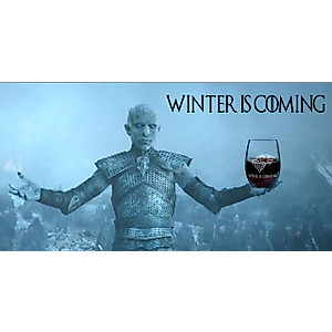 Game of Thrones Merchandise - Wine is Coming Stemless Wine Glass - 21 oz Large Permanently Etched, Dishwasher Safe Glass - Ready for Gifting! Christmas Gift for Game of Thrones fan