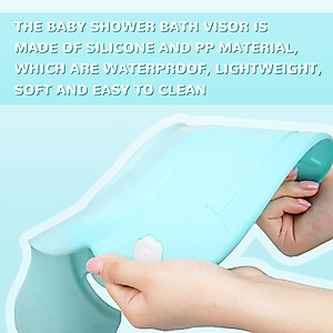 Baby Shower Cap Baby Hair Washing Bath Cap Safe Silicone Protection Bath Cap Soft Adjustable Visor Hat for Protector Head Eye Ear Shampoo Caps for Toddler Baby Kids Children