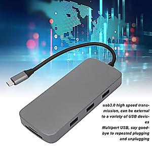 Sanpyl 10 in 1 USB C Hub, 1x4K HD Multimedia Interface 1xUSB C PD 1xAUDIO 3.5mm 1xVGA 1xRJ45 1xUSB3.0 2xUSB2.0 1xSD 1xTF Card Reader, for USB C Laptops and Other Type C Devices