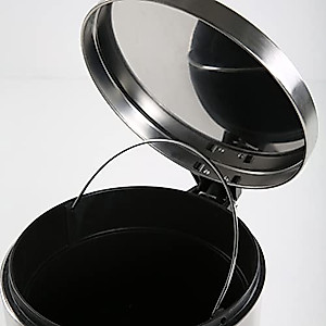 M&T Displays Stainless Steel Step On Garbage Trash Can Silver 5.3 Gallon (20 Liter) Receptacle Plastic Removable Recycle Bin Inner Bucket for Outdoor Commercial Waste Container