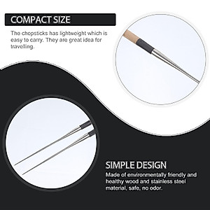 Hemoton 1 Pair Stainless Steel Sushi Chopstick Reusable Chopsticks Sashimi Chopsticks Japanese Style Chopsticks with Wooden Handle for Home Restaurant