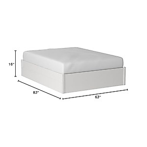 Prepac Select Queen 4-Post Raised Platform 4-Drawer Storage Bed, Modern Queen Storage Bed with Drawers 83" D x 63" W x 16" H, White, WBSQ-1302-4K