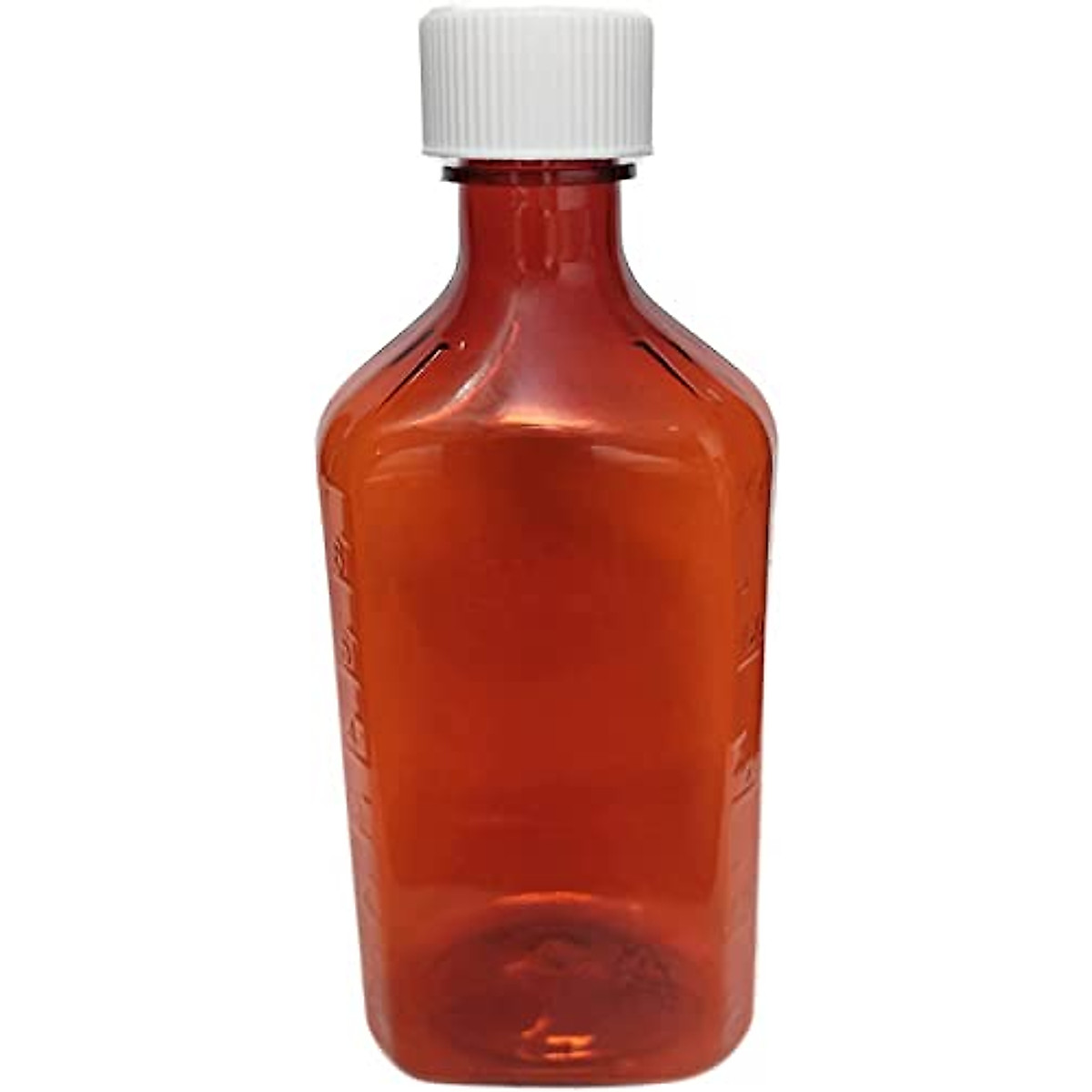 Plastic Amber Liquid Medicine Bottles with Child Resistant Caps 4 oz Pack of 5 Oval Pharmaceutical Prescription Dispensing Bottle with Safety lids - Light-sensitive Pharmacy Container (4oz. 5 Pack)