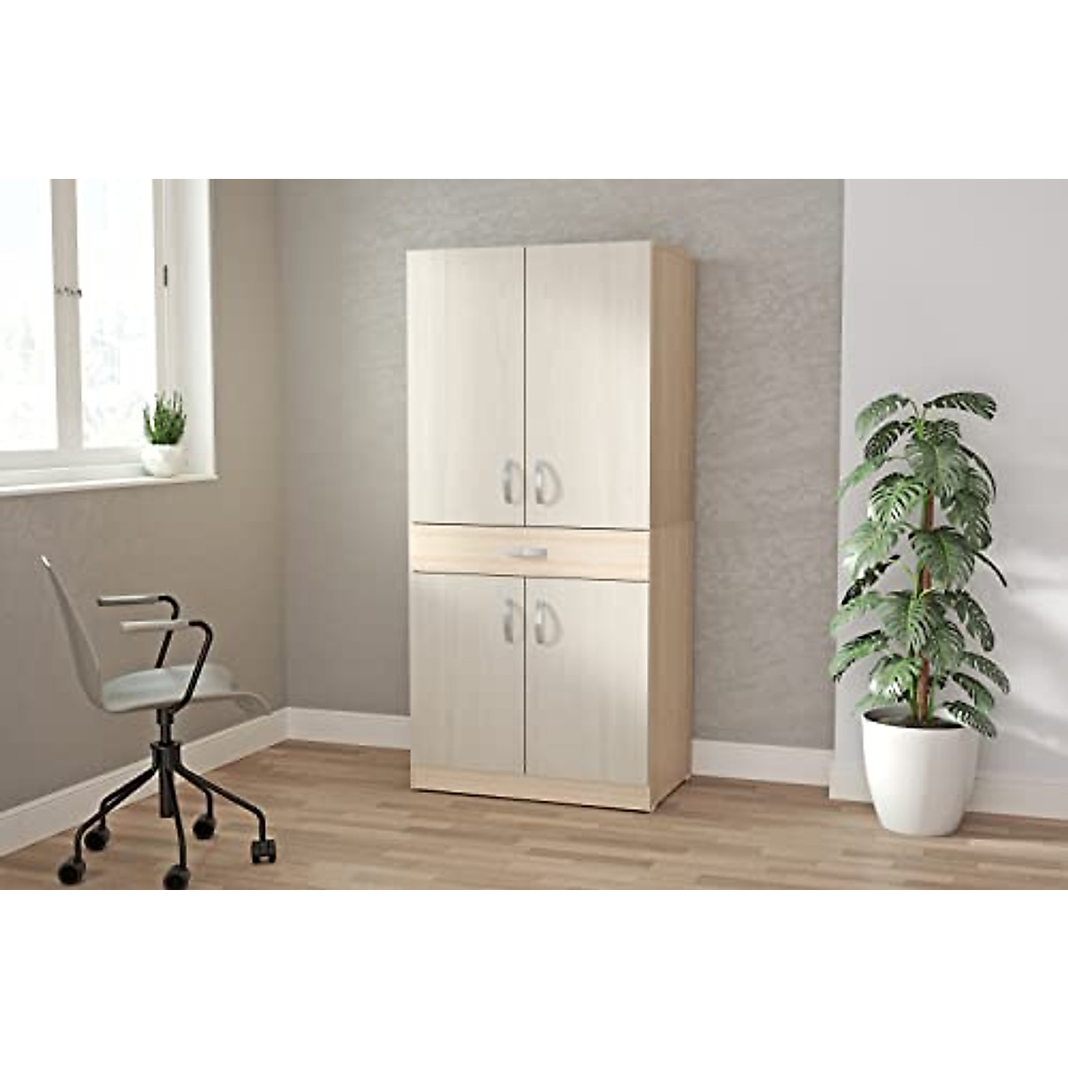 Inval AM-16423 Computer Desk, Washed Oak/Beech