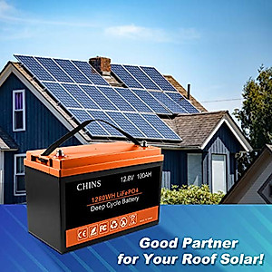 CHINS Bluetooth LiFePO4 Battery Smart 48V 120AH Lithium Battery Perfect for Golf Cart, Trolling Motor, Marine, Built-in 200A BMS, Includes Battery Monitor
