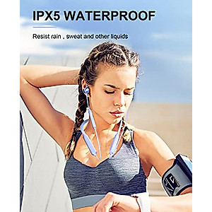 Tecno Wireless Bluetooth Headphones with Microphone, 38H Playtime Neckband Wireless Headphones, (B1-Black+Bule+Pink)