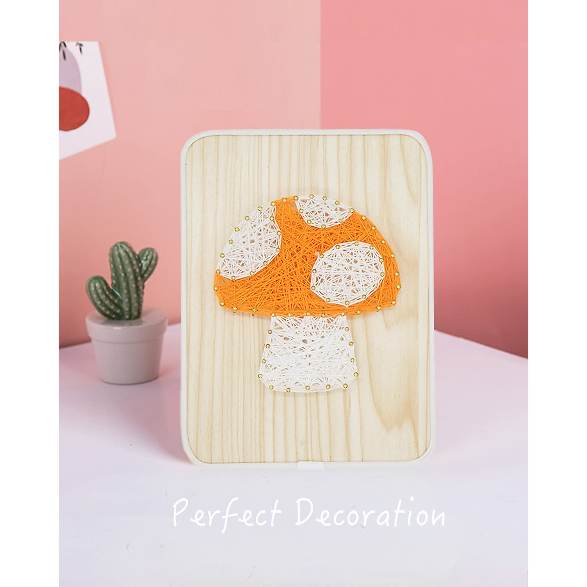 BAZIMA DIY String Art Kit for Beginner, DIY Mushroom Craft Kit,Unique Gift,Craft Kit for Holidays