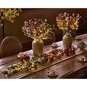 LITBLOOM Lighted Autumn Oak Branches with Timer 25IN 24L LED, Fall Tree Branches Lights Battery Operated for Harvest Thanksgiving Halloween Christmas Holiday Decoration Indoor Outdoor