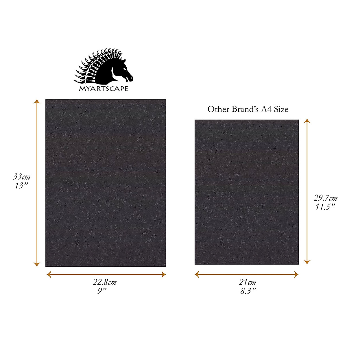 MyArtscape Graphite Transfer Paper - 9" x 13" - 25 Sheets - Waxed Carbon Paper for Tracing (Black)