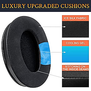 SOULWIT Cooling-Gel Replacement Earpads for Sony WH-1000XM3 (WH1000XM3) Over-Ear Headphones, Ear Pads Cushions with High-Density Noise Isolation Foam, Added Thickness - Black