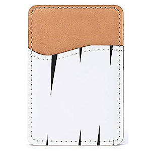 DistinctInk Adhesive Phone Wallet / Card Holder – Universal Vegan Leather Credit Card ID Adhesive Sleeve, Travel Light with Essential Items - Grey Black Spikes