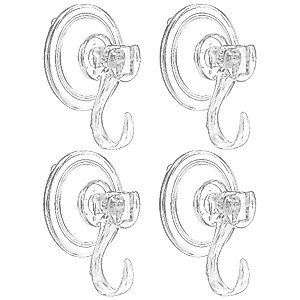 Starkitchen Suction Cup Hooks, 4Pack Punch-Avoided Suction Cup Hooks for Shower, Bathroom, Kitchen, Glass Door, Mirror,Waterproof Moisture-Proof & Powerful