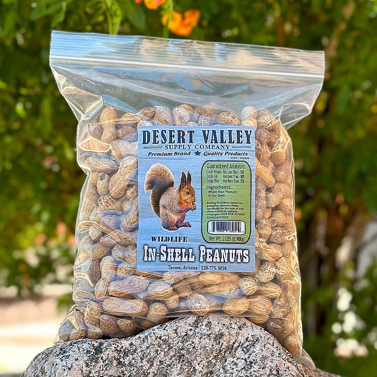 Desert Valley Premium in-Shell Peanuts - Wild Bird - Wildlife Food, Squirrels, Chipmunks, Cardinals, Jays & More (2-Pounds)