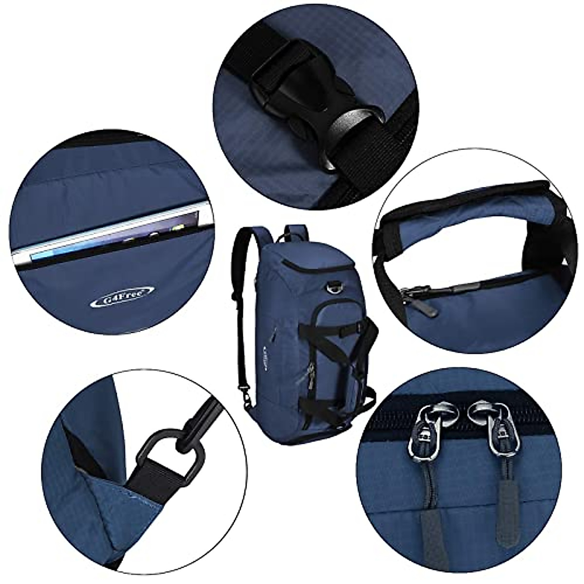 G4Free 40L 3-Way Duffle Bag Backpack Gym Bag for Men Women Sports Duffel Bag with Shoe Compartment Travel Backpack Luggage