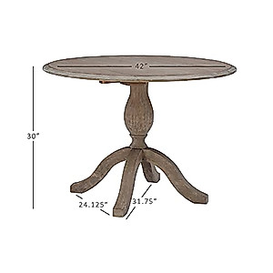 Linon Home Décor Mauro Antuque Rustic Brown Drop Leaf Dining Table