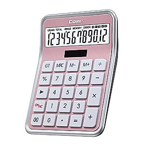 Comix Calculator 12 Digits, Calculator for Office/Home/School,C-8S (Rose Gold)
