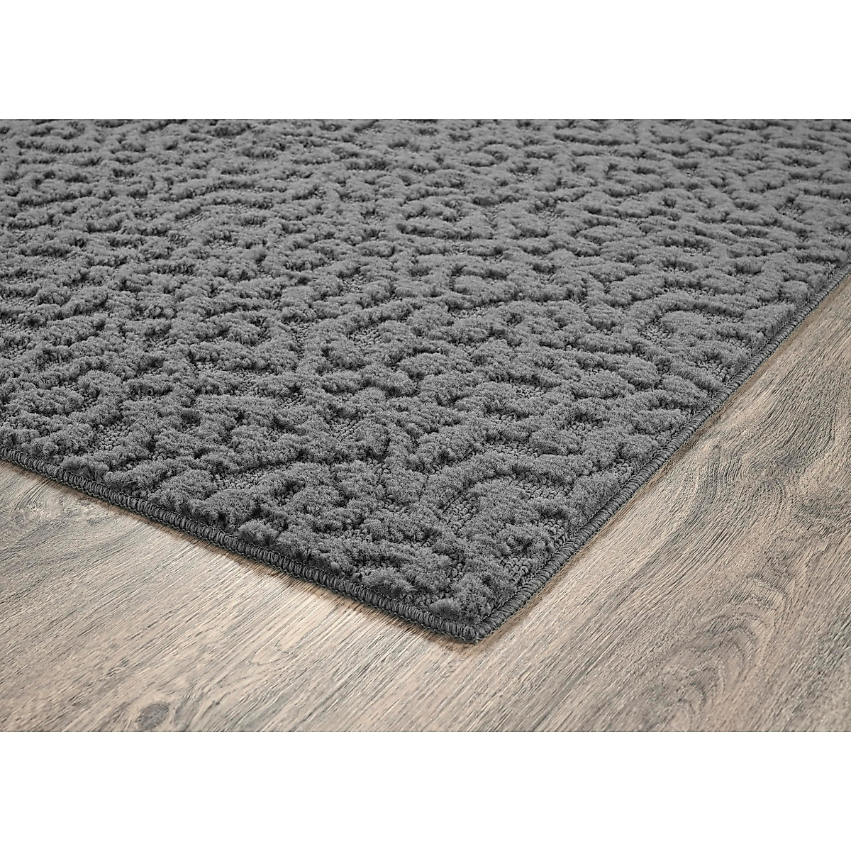 Garland Rug Ivy 2 Ft. X 12 Ft. Cinder Gray Geometric Solid Color Area Rug - Durable, Stylish, and Soft Rug for Living Rooms, Hallways, Bedrooms, and High-Traffic Areas