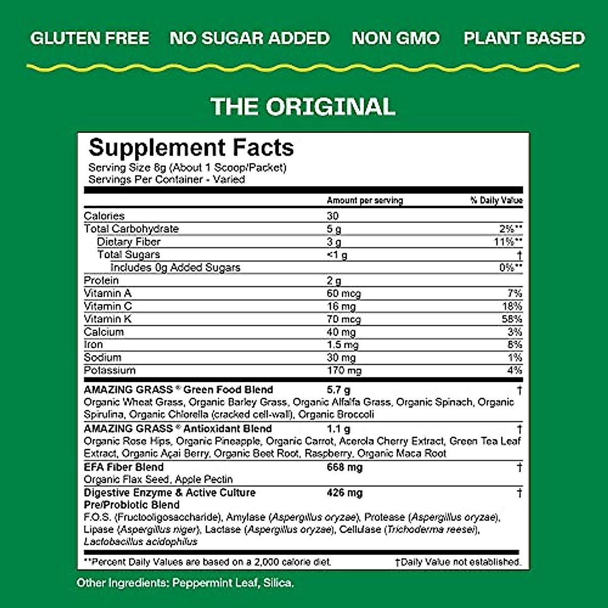Amazing Grass Greens Blend Superfood: Super Greens Powder Smoothie Mix with Organic Spirulina, Chlorella, Beet Root Powder, Digestive Enzymes & Probiotics, Original, 60 Servings