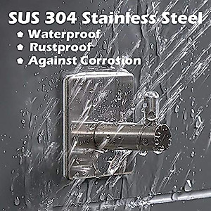 Jekoo Adhesive Hooks, Hooks for Hanging Wall Hanger Towel Hooks Heavy Duty Ideal for Bathroom Shower Kitchen Home Door Closet Cabinet Stainless Steel - 4Packs