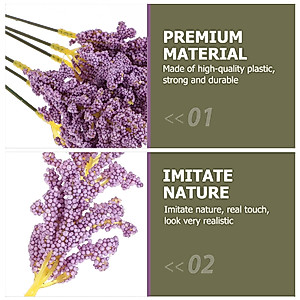 VOSAREA 5pcs Bouquet Plastic Dry Grass Plastic Desktop Wheat Ear Decor Wheat Ear Decoration DIY Wedding Arrangements Decor Flowers Wheat Wheat Ear Home Wheat Ear