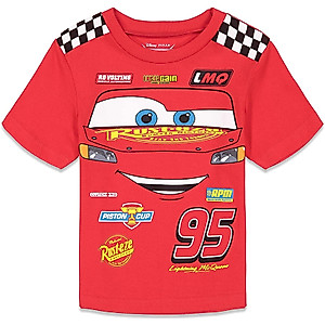 Disney Pixar Cars Lightning McQueen Tow Mater Toddler Boys 3 Pack Graphic T-Shirts Multicolor 5T