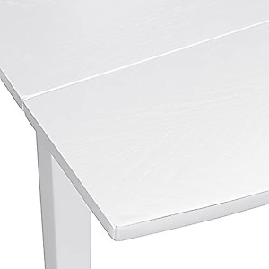 Linon White 30" Square 30" X 48" Fully Extended Torino Drop Leaf Table