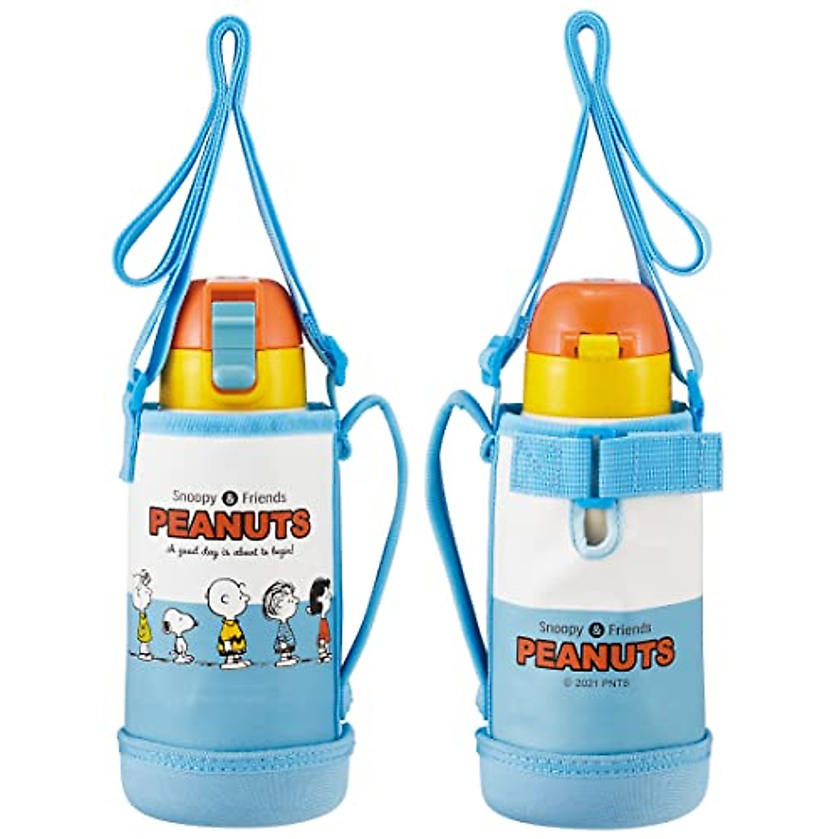 Skater KSTCH6-A Snoopy Two-Tone Water Bottle, 20.3 fl oz (600 ml), Cover Included