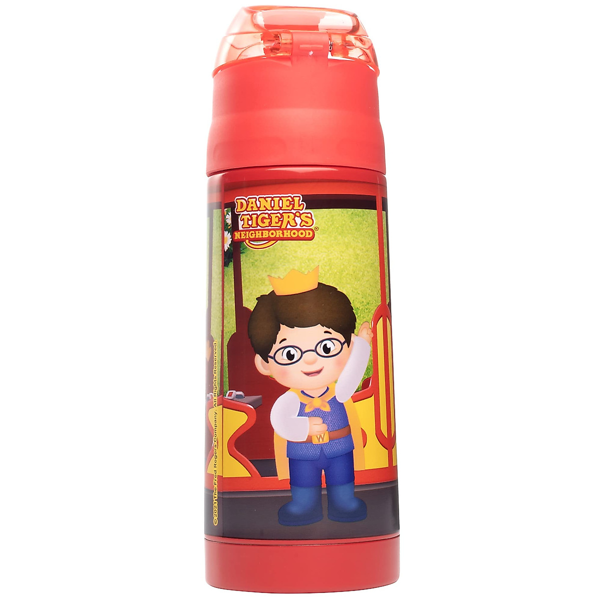 Daniel Tiger 13 oz Insulated Water Bottle with Latching Lid - Easy to Use for Kids - Reusable Spill Proof & BPA-Free, Keeps Drinks Cold for Hours, Fits in Lunch Boxes & Bags, Fun XMAS Gift for School