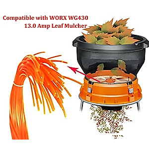 QUASION WA0050 Flex-A-Line 60-Pack 13.8" Replacement Line Compatible with Worx WG430 Electric Leaf Mulcher