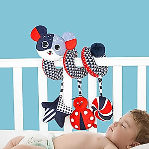 Car Seat Toys For Infants Baby 0-6 Months Newborn Toys, Stroller Toys Accessoire Bebe Toy Take Along Play Activity Spiral Travel Toy Black And White High Contrast Stop Crying Baby Toys For Crib Gift