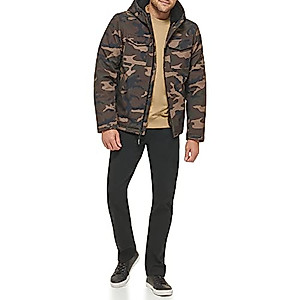 Levi's Men's Soft Shell Hooded Storm Trucker Jacket, Camo/Sherpa Lined, Large