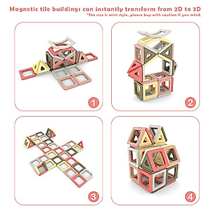 AOMIKS 173Pcs Magnetic Tiles 3D Mini Magnetic Blocks for Kids Educational Inspirational Learning & Creativity STEM Building Toys for Girls and Boys Ages 3 Years + Birthday Gift