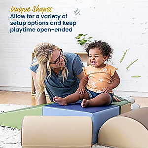 ECR4Kids SoftZone Climb and Crawl Playset, Building Blocks, Earthtone, 5-Piece