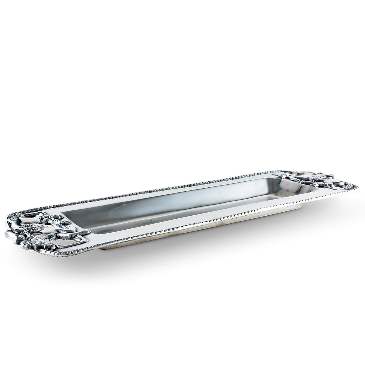 Arthur Court Metal Aluminum Thoroughbred Horse Oblong Serving Silver Tone Party Tray Equine Décor 18 inch x 6 inch