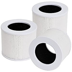 Core Mini-RF Filter Replacement Compatible for LEVOIT Core Mini Air Purifiers, 3-in-1 H13 True HEPA Filter Replacement, LEVOIT Core Mini-RF, 3 PACK Air Purifier Filter,White
