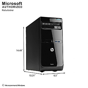 HP Pro 3405 Tower Desktop Business PC, AMD Series A4 3420 2.8GHz, 8G DDR3, 2T, WiFi, BT 4.0, DVD, Windows 10 64-Multi-Language Support English/Spanish/French (Renewed)