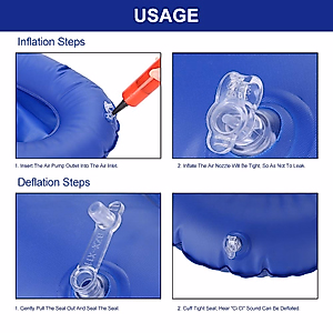 Sonew Professional Air Inflatable Potty Blue Seat Cushion Portative Chair Cushion Foldable Back Cushion