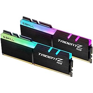 G.SKILL F4-3200C14D-16GTZR Trident Z RGB Series 16 GB (8 GB x 2) DDR4 3200 MHz PC4-25600 CL14 Dual Channel Memory Kit - Black with Full Length RGB LED Light bar