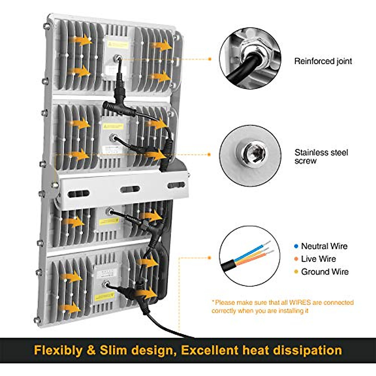 Viugreum 400W LED Flood Light, Super Bright Outdoor Stadium Lights, Waterproof IP65 40000LM Daylight White (6000K) Security Floodlights, Commercial Lighting Fixture for Garage, Garden, Lawn and Yard