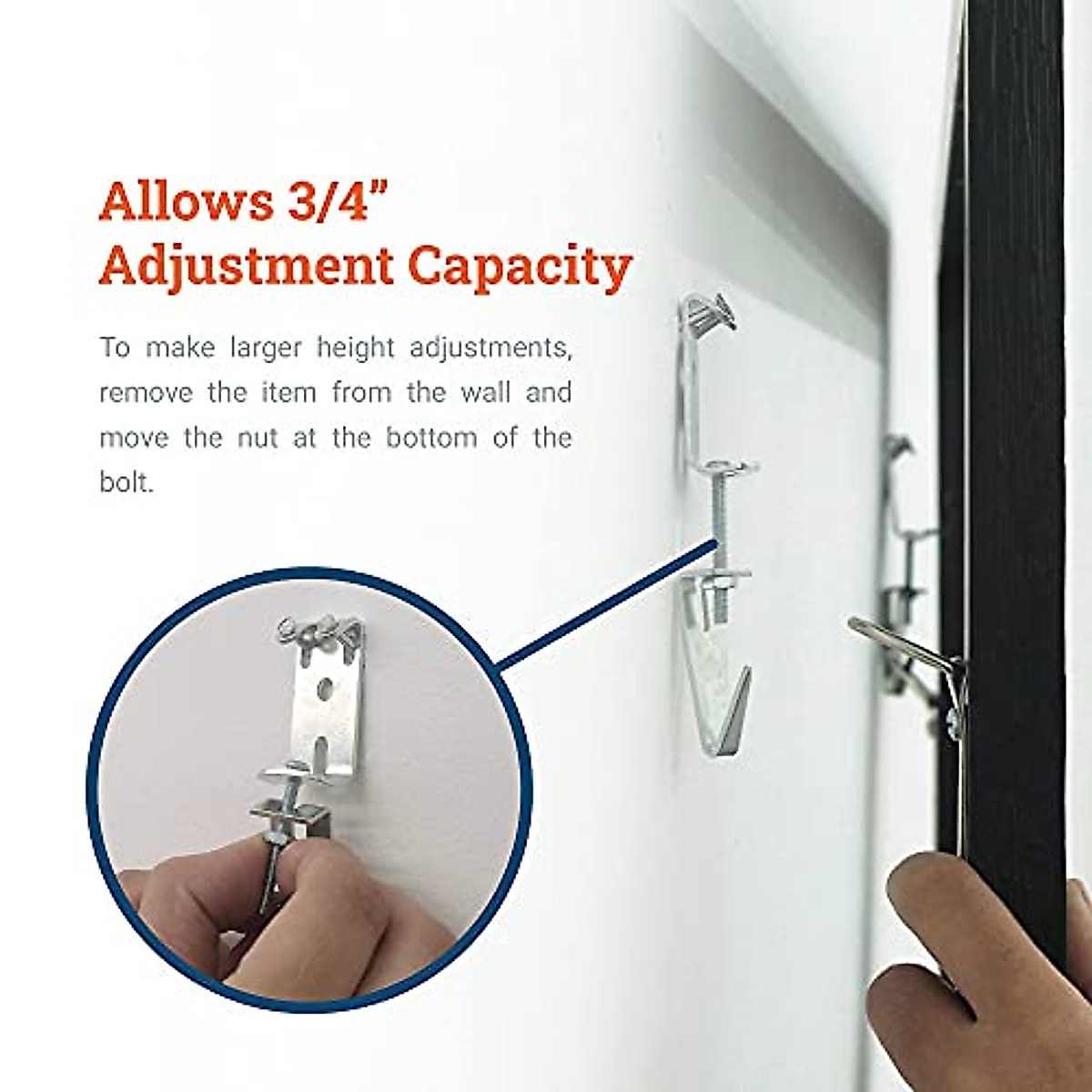 Heavy Duty 100 lbs Mirror Hanging Kit - Leveling Hardware