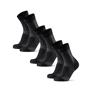 DANISH ENDURANCE Merino Wool Light Hiking Socks, Cushioned & Moisture Wicking Hiking Socks, Men, Women & Kids, 3 Pack