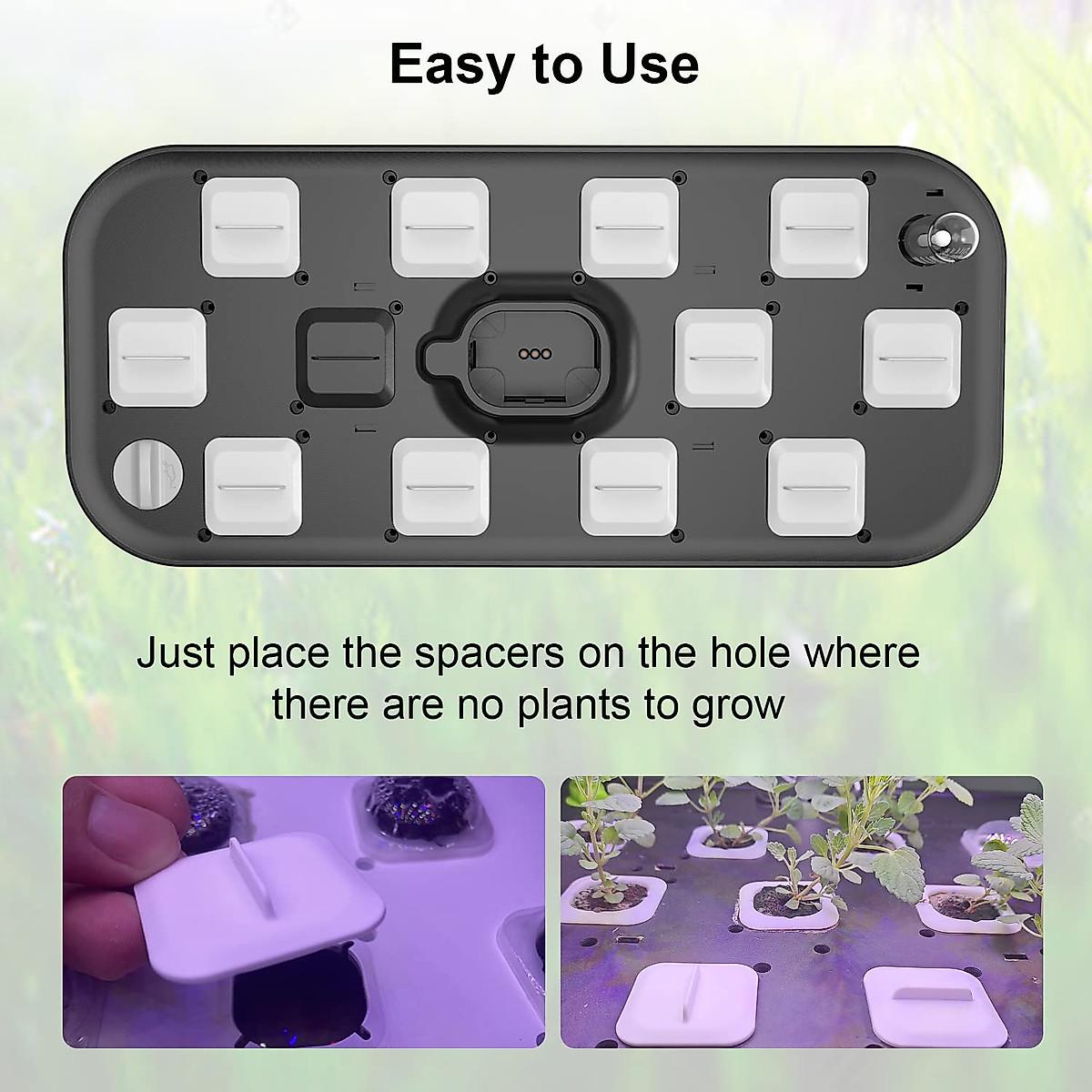 25 Pack Plant Spacer Kit for Hydroponic Growing System,Hydroponics Cover Lid Accessories for Indoor Garden Spacer Caps,Compatible with Idoo,QYO,LYKO and Most Square Grow Pods,White