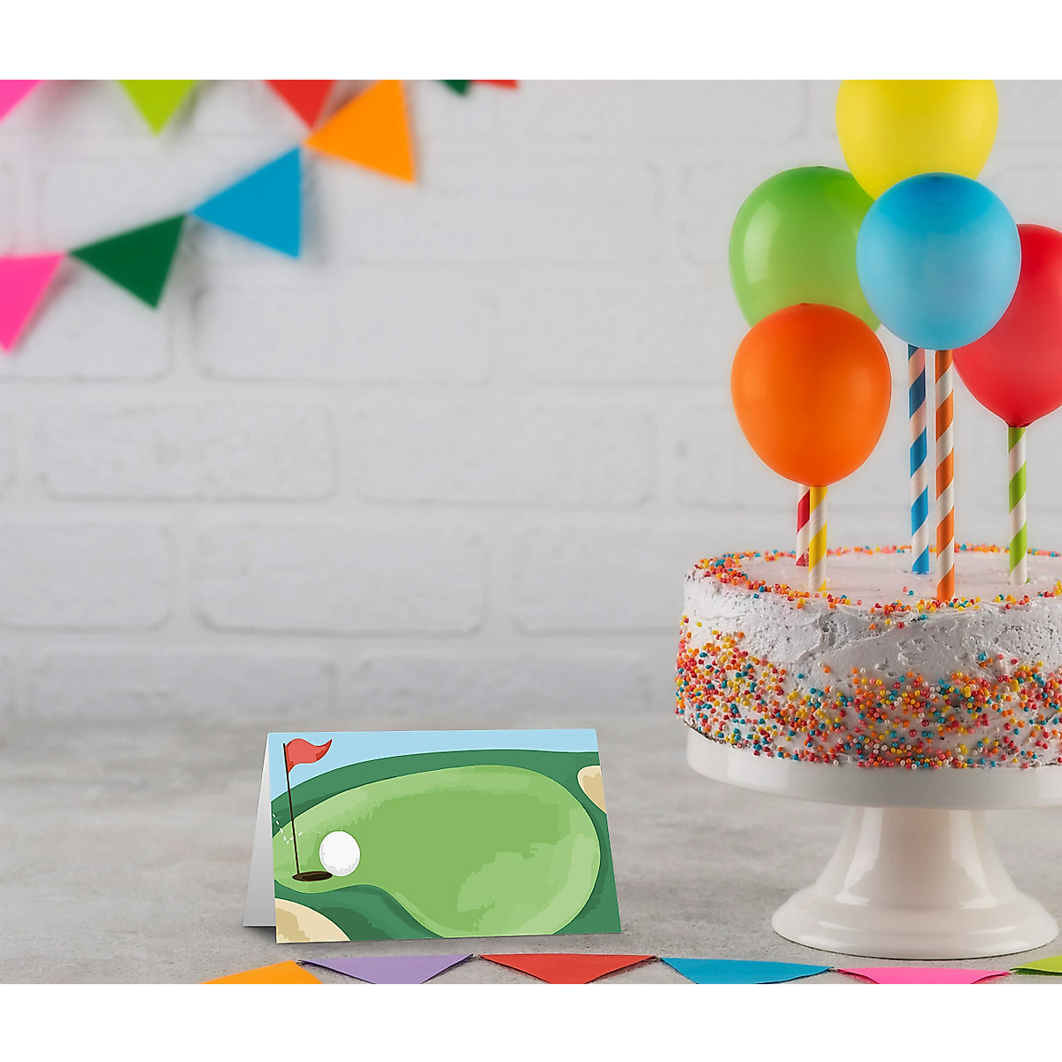 Table Place Card, Golf Themed Tent Style Cards, Pack of 25 Half-Fold Reception Place Card, Hole in One Sport Food Labels, Perfect for Baby Shower, Birthday Party C05