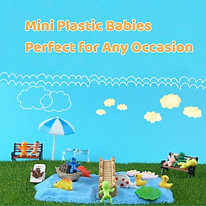 YAXINRUI 200PCS Mini Plastic Babies, 1'' Mini Babies Tiny Baby Figurines King Cake Babies Little Plastic Babies for Ice Cube Game My Water Broke Games Baby Shower(10 Colors)