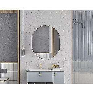 SNUGACE Single Beveled Edge Frameless Wall Mount Bathroom Vanity Mirror, 20” X 28”