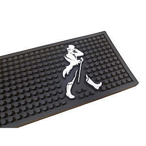 Johnnie Walker Bar Mat Keep Walking Scotch Whisky Spill Mat Rail Drip Mat - 19.25" x 3.5"